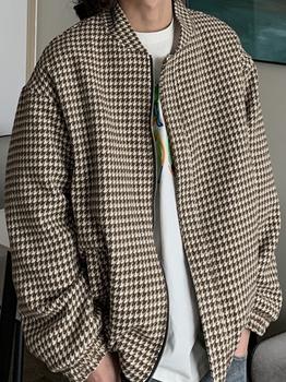 Emmiol Free shipping 2025 Men's Vintage Reversible Houndstooth Print ...