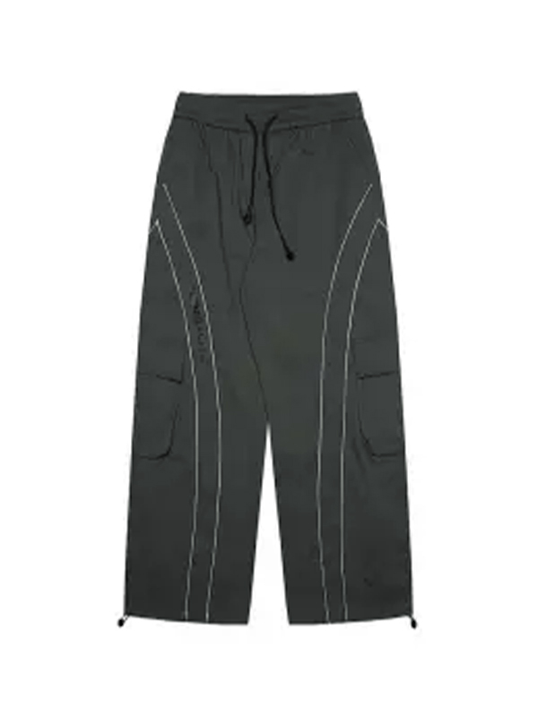 Emmiol Free shipping 2025 Men's Contrast Line Splice Drawstring Wide ...