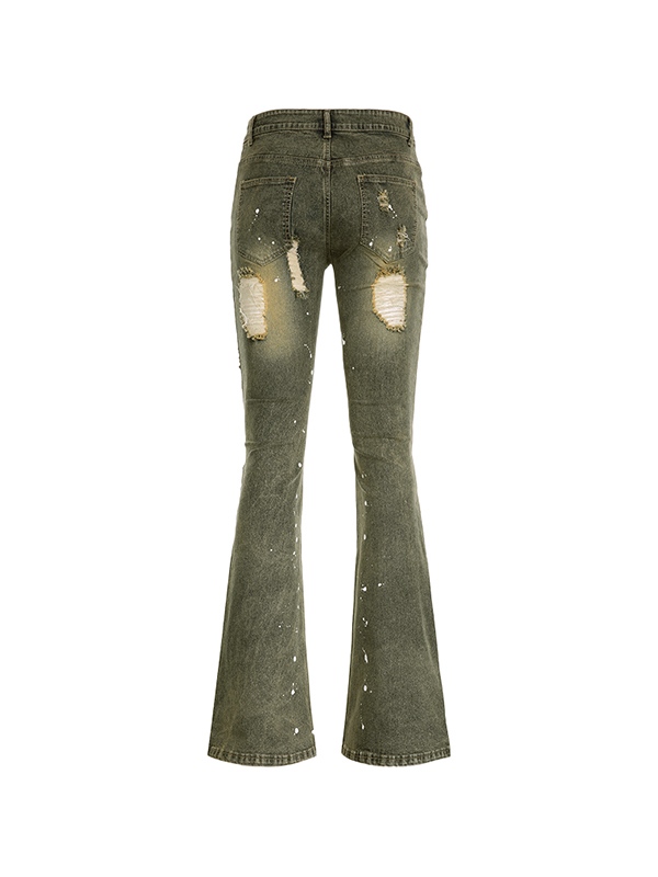 Emmiol Free shipping 2026 Vintage Distressed Distressed Contrast Flared ...