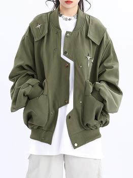 Emmiol Free shipping 2025 Vintage Irregular Placket Metal Star Decor ...