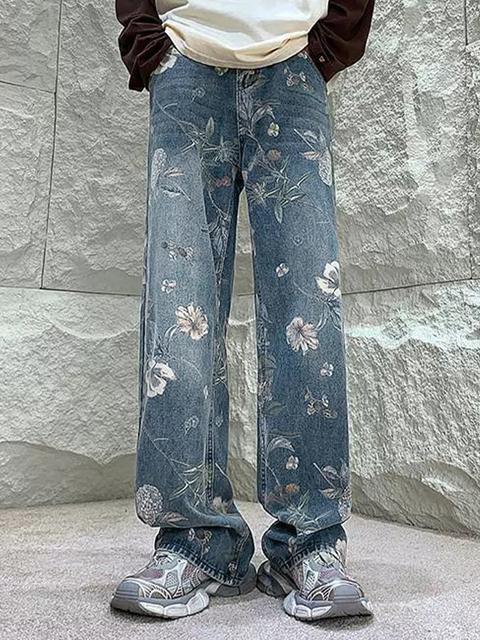 Emmiol Free shipping 2024 Men's Flocking Star Patch Embellished Loose ...