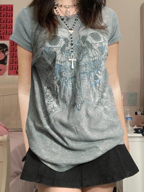 Emmiol Free Shipping 2024 Vintage Print Long Sleeve Tee White S In Long