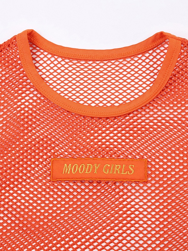 Emmiol Free shipping 2026 Mesh Cutout See Through Short Sleeve Tee ...