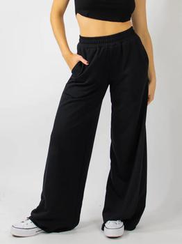 Emmiol Free shipping 2026 Solid Color Rolled Sweatpants Black S in ...
