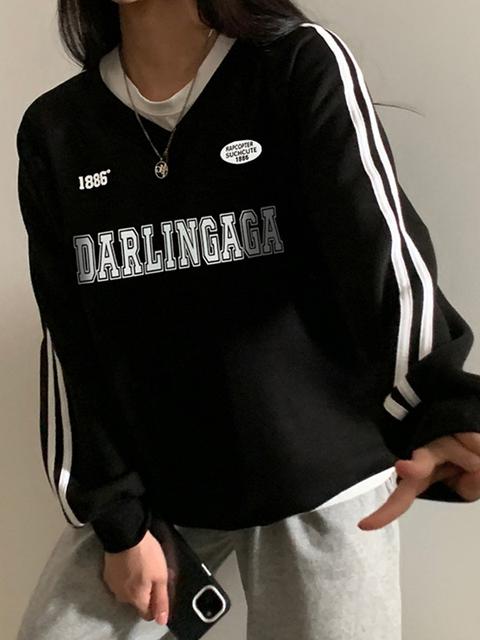 Emmiol Free shipping 2023 Lace Trim Square Neck Star Print Long Sleeve Tee Black S in Long ...