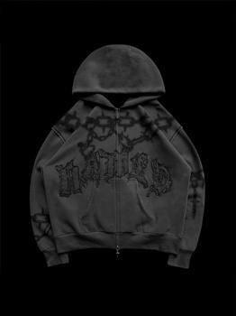 Emmiol Free shipping 2025 Men's Chain Oversized Hoodie Gray XL in ...