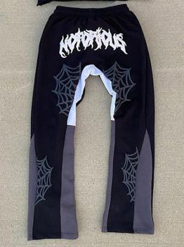 Emmiol Free shipping 2026 Spider Web Lettering Foam Print Sweatpants ...