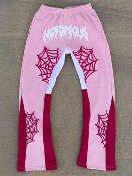 Emmiol Free shipping 2026 Spider Web Lettering Foam Print Sweatpants ...