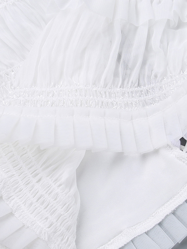 Emmiol Free shipping 2026 Textured Fungus Lace Up Cami Top White S in ...