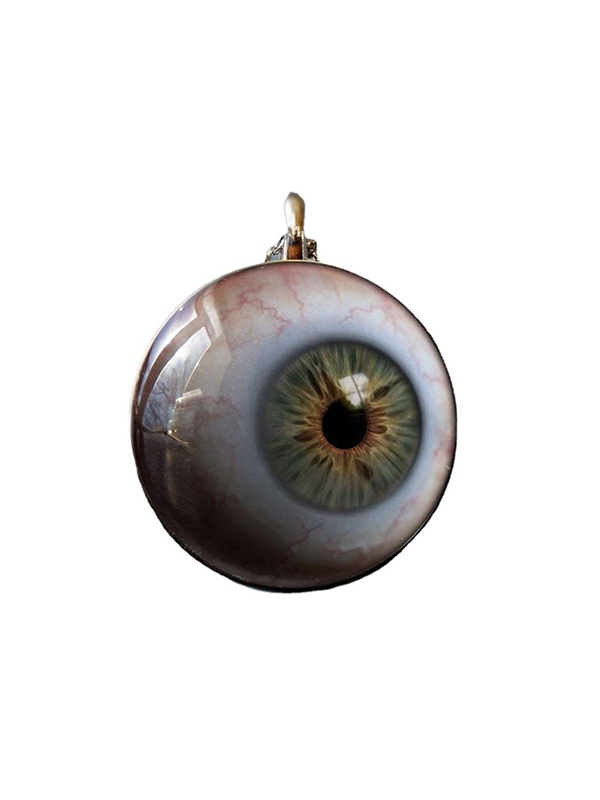 Emmiol Free shipping 2026 Scary white Eyeball Pendant Necklace Silver ...