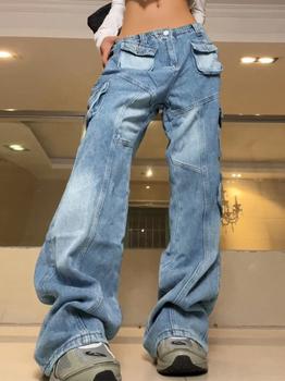 Emmiol Free shipping 2026 Vintage Low Rise Multi-Pocket Cargo Jeans ...